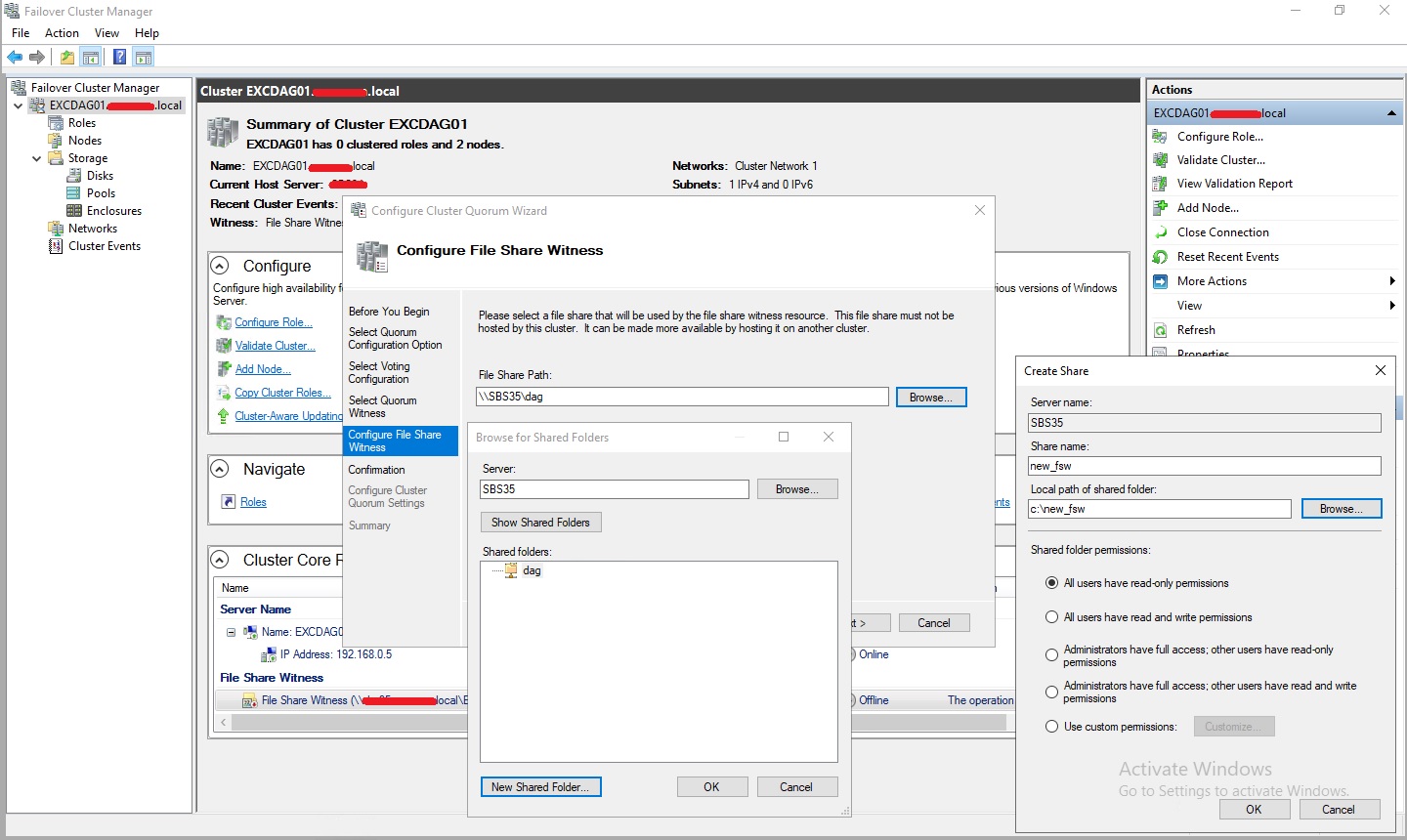 Windows Failover Cluster Servisinde File Share Witness (FSW) bilgisinin ...