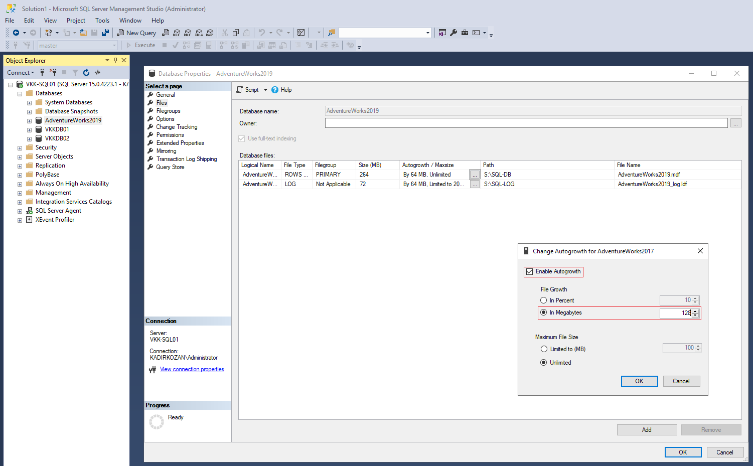 Microsoft SQL Server’da Auto Growth (Otomatik Büyüme) Yapılandırması ...