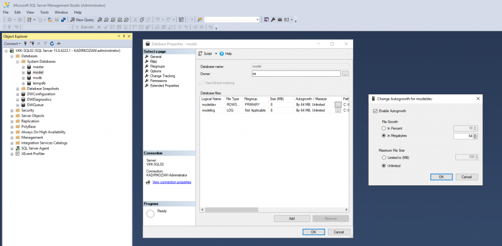 Microsoft SQL Server’da Auto Growth (Otomatik Büyüme) Yapılandırması ...